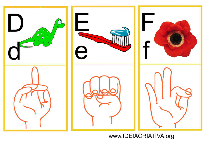 Alfabeto Libras colorido - Libras