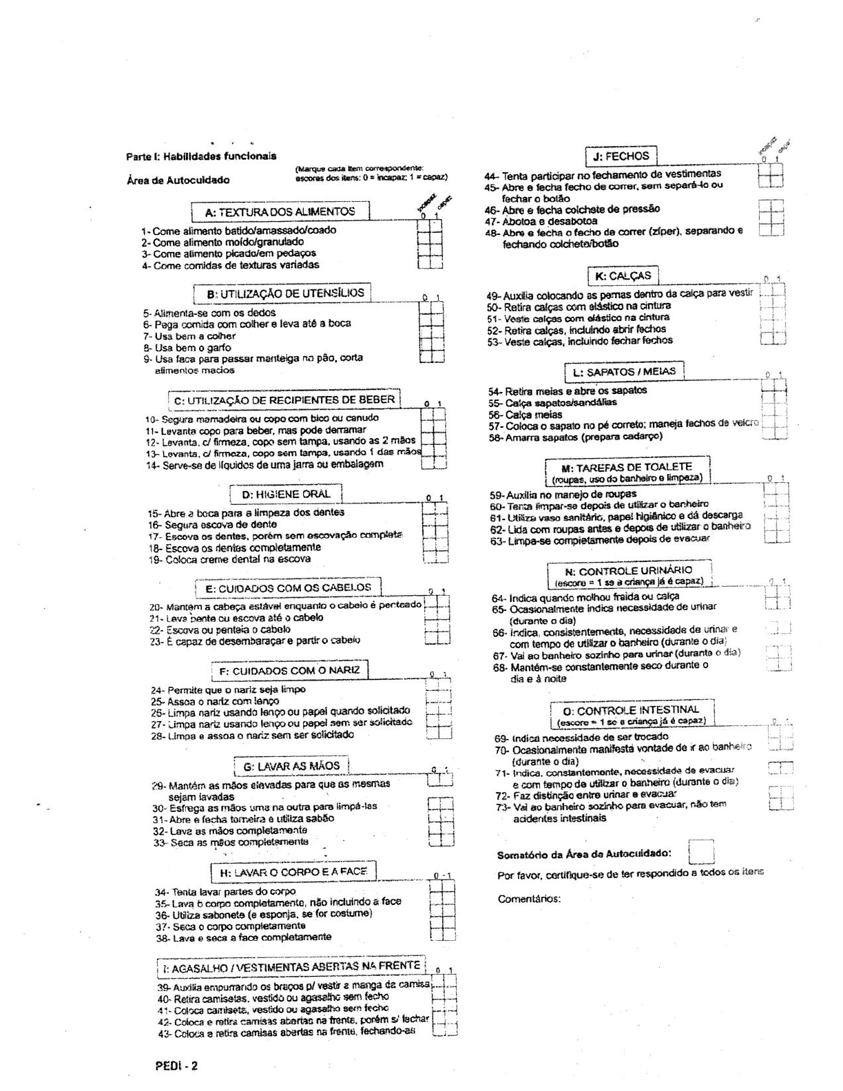 PEDI 1.pdf - Escalas de Avaliação