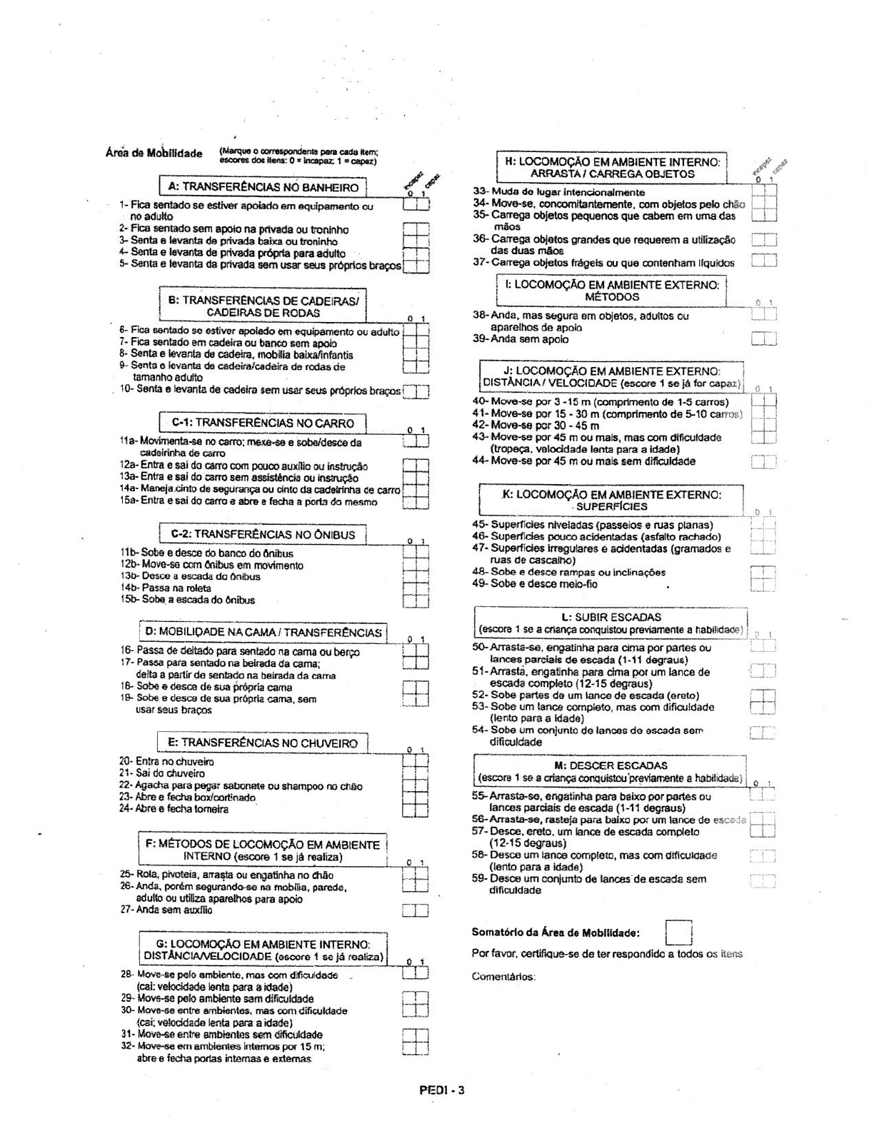 PEDI 1.pdf - Escalas de Avaliação