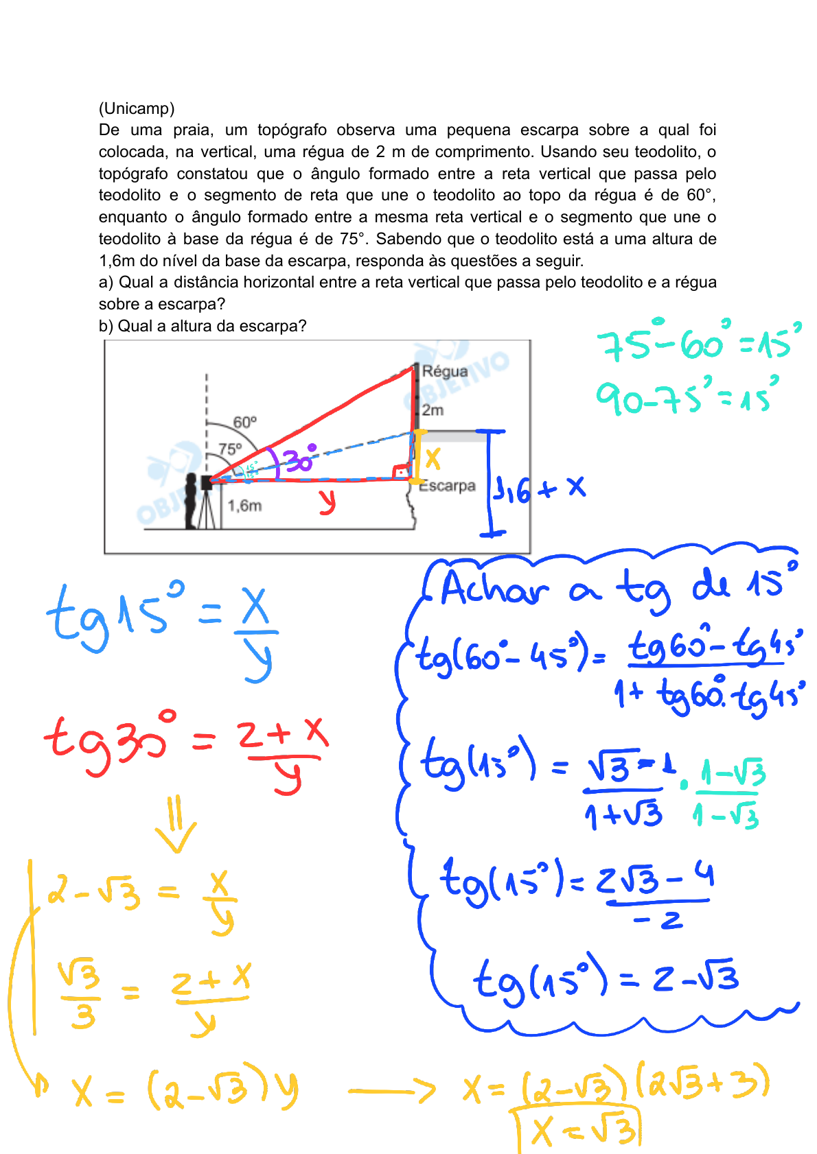 Exercícios de Trigonometria - Matemática