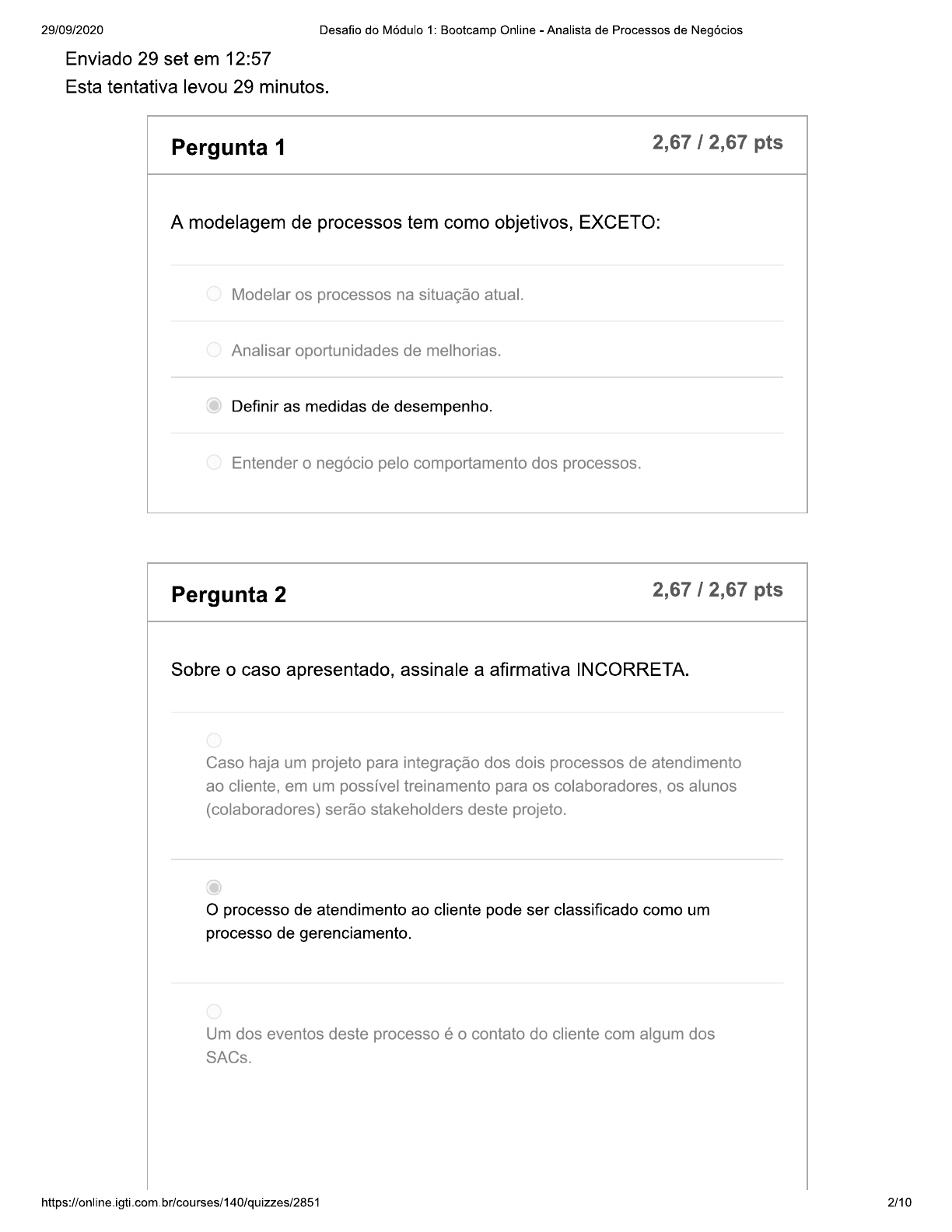Desafio Modulo 1 - Análise de Processo de Negócio