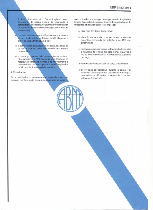 NBR 6489 - Prova de carga direta sobre terreno de fundação - Normas ...