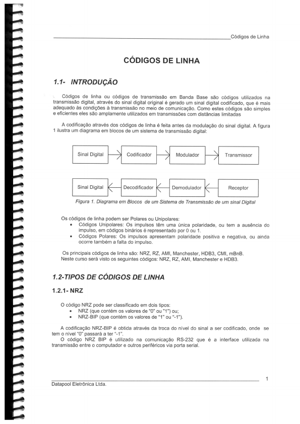 códigos de linha - Comunicação de Dados