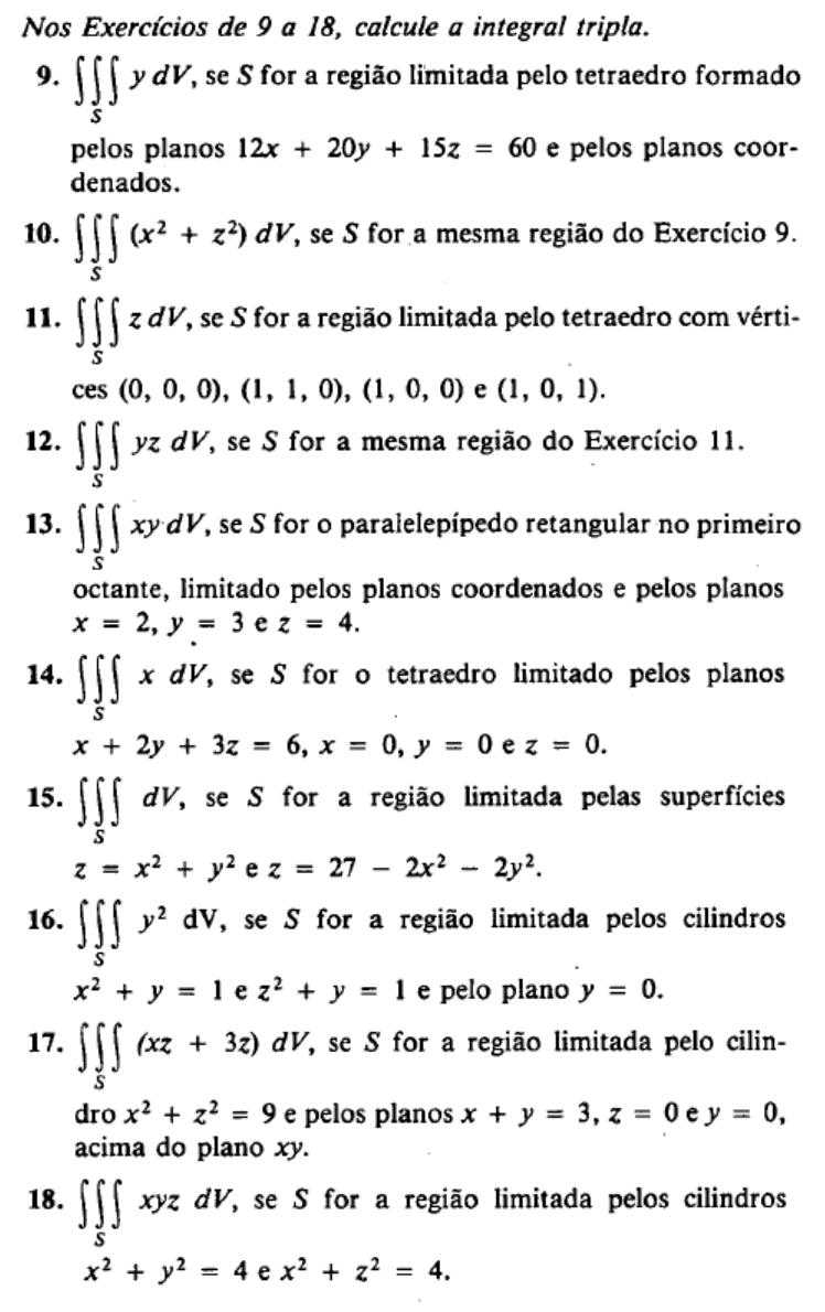 Exercícios Integral Dupla e Tripla - Cálculo Vetorial Exercícios Integral Dupla e Tripla - Cálculo Vetorial