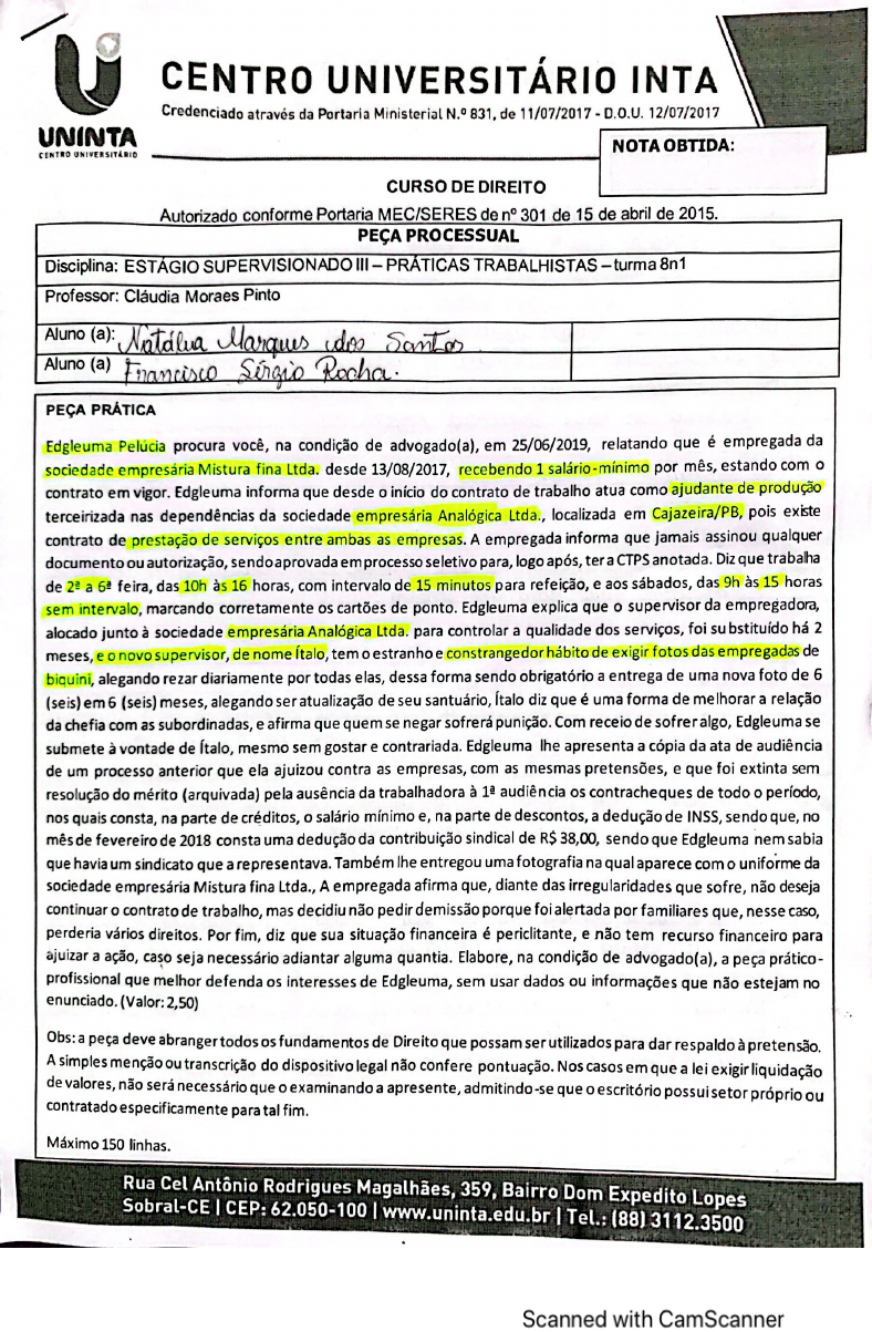 4 RECLAMACAO TRABALHISTA - Processo Trabalho 1 4 RECLAMACAO TRABALHISTA - Processo Trabalho 1