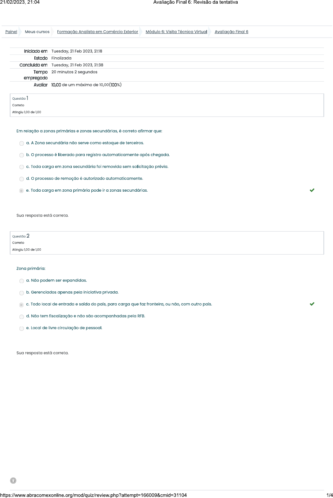 Prova Módulo VI - Visita Técnica