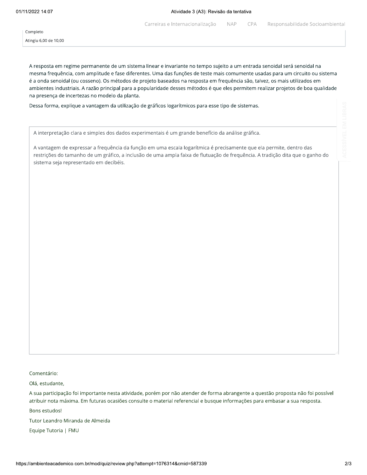 ATIVIDADE A3 - Controle de Sistemas