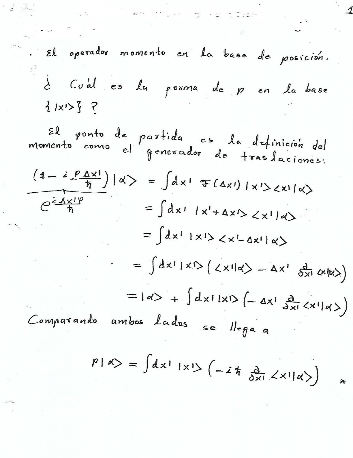 Las bases de momentos y posiciones - Física Mecânica