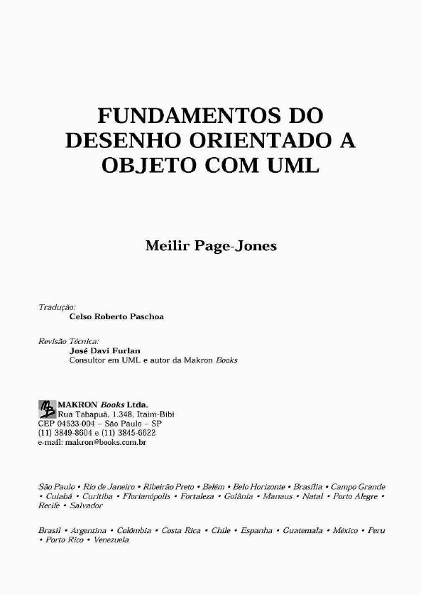 Fundamentos do Desenho Orientado a Objeto com UML - Meilir Page-Jones - Engenharia de Software I