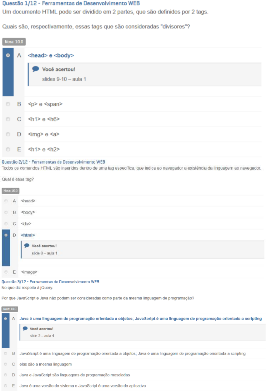 Prova Objetiva Ferramenta de desenvolvimento web - Ferramentas de ...