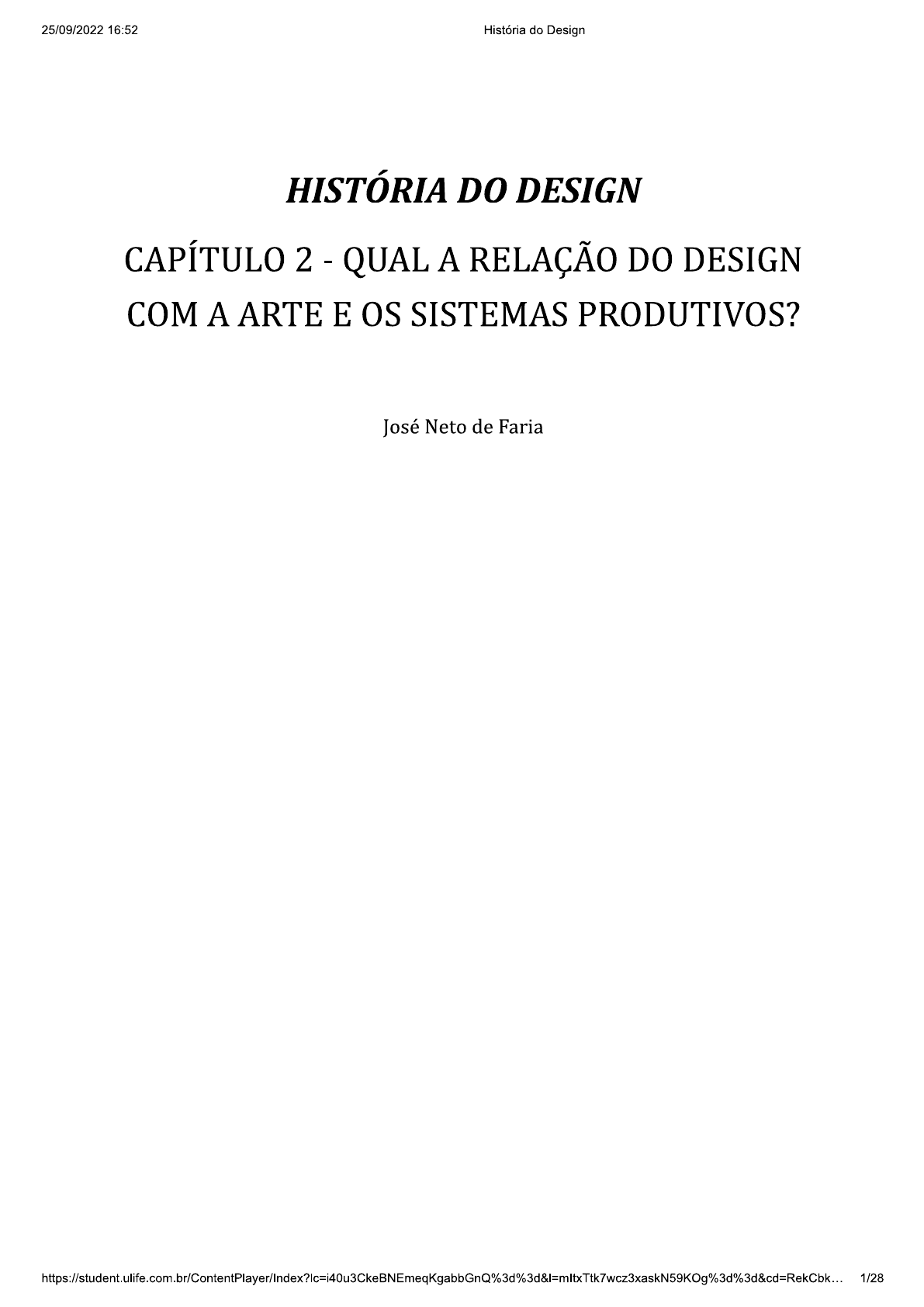 HISTORIA DO DESIGN CAPITULO 2 - História do Design