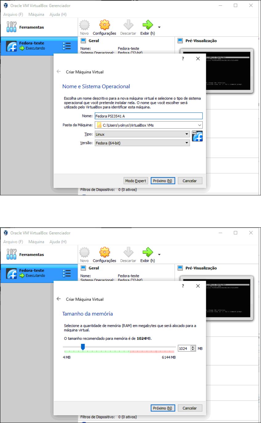 107-Roteiro VirtualBox com Linux Fedora v4 - Informática I