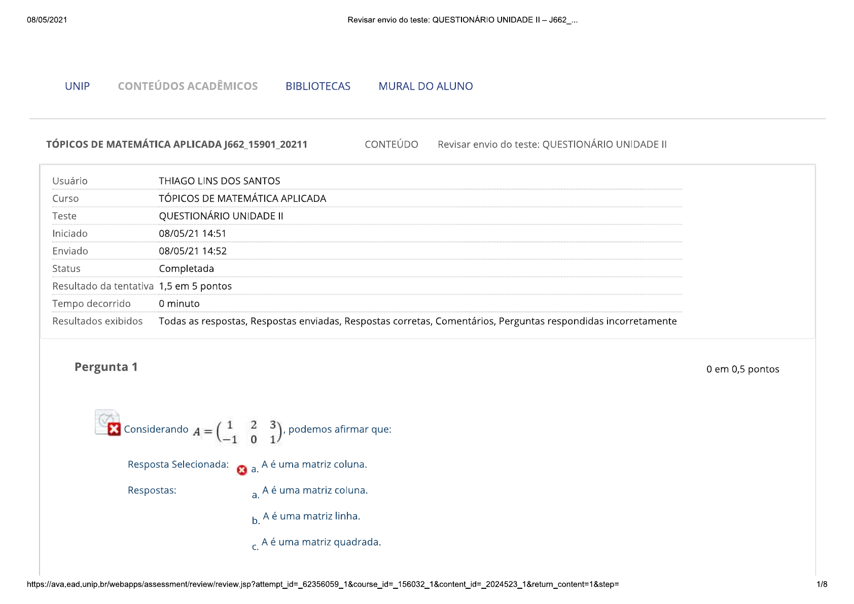 TOPICOS MATEMATICA APLICADA II UNIP - Ferramentas Matemáticas Aplicadas TOPICOS MATEMATICA APLICADA II UNIP - Ferramentas Matemáticas Aplicadas