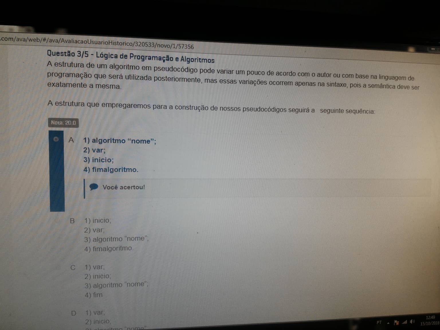 Lógica de Programação e Algoritmos APOL 1 2018 - Gestão da Tecnologia ... Lógica de Programação e Algoritmos APOL 1 2018 - Gestão da Tecnologia ...