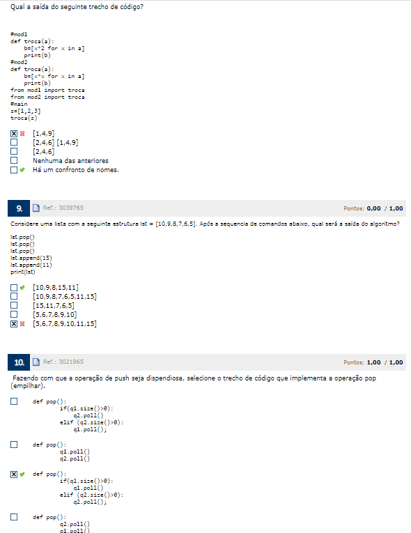 Qual a saída do seguinte trecho de código? #mod1 def troca(a ...