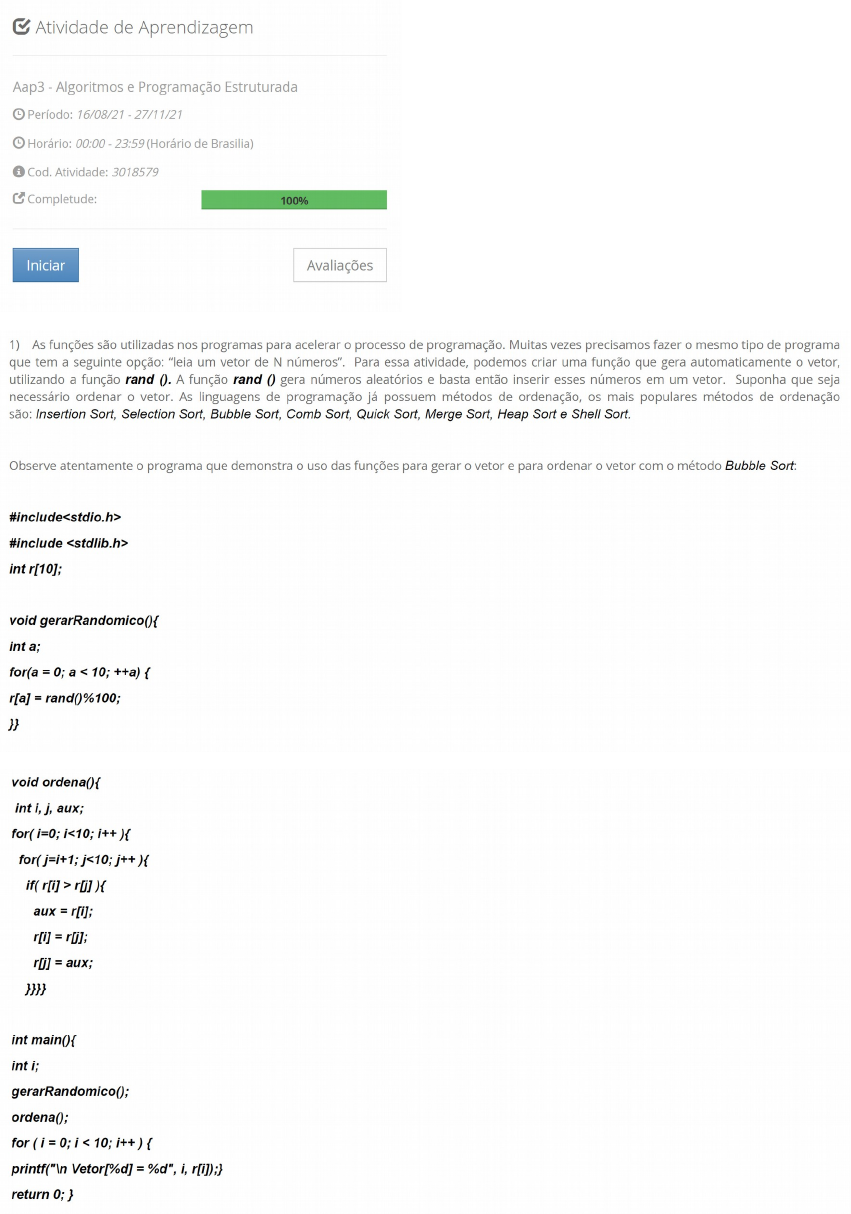Aap3 Algoritmos E Programação Estruturada Algoritmos E Programação