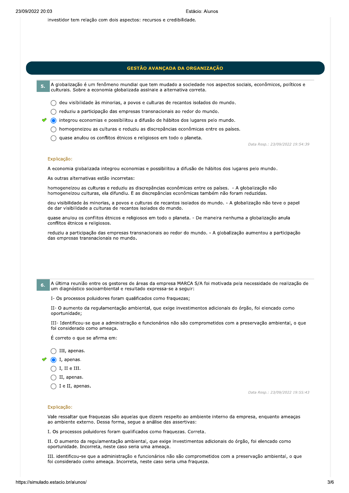Teste de conhecimento - Principios de gestao - Principios de Gestao Teste de conhecimento - Principios de gestao - Principios de Gestao