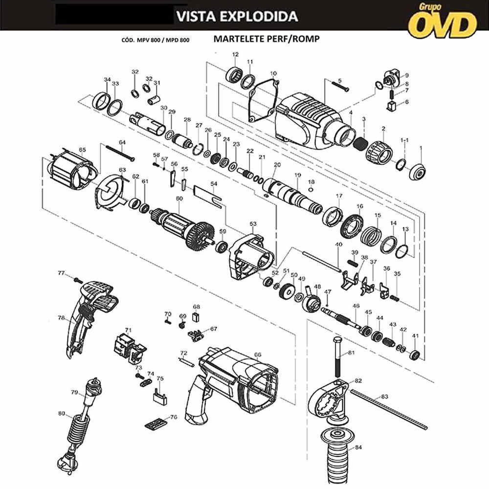 vista explodida - Montagem Industrial