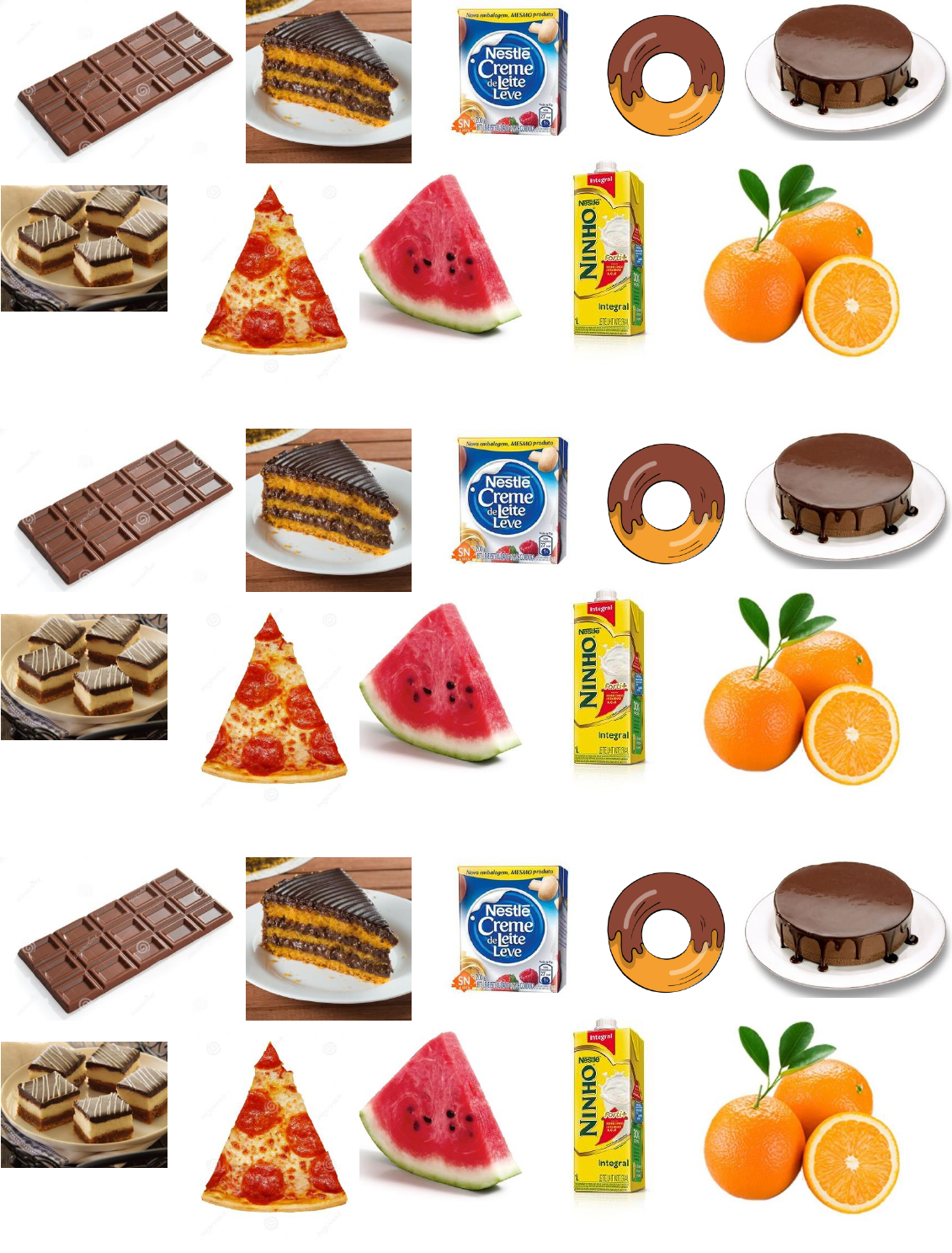 alimentos formas geométricas - Pedagogia
