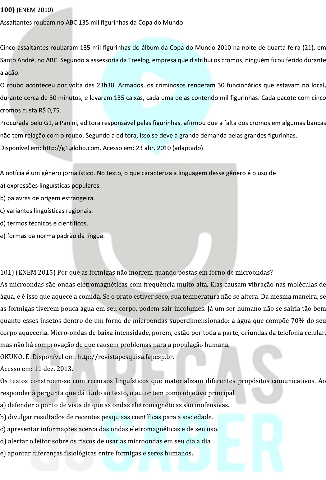 Caderno de Exercícios ENEM - Linguagem, Códigos e Suas Tecnologias ... Caderno de Exercícios ENEM - Linguagem, Códigos e Suas Tecnologias ...