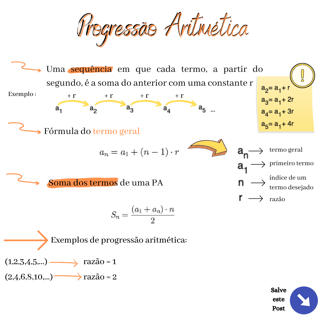 Resumo progressão aritmética - Matemática
