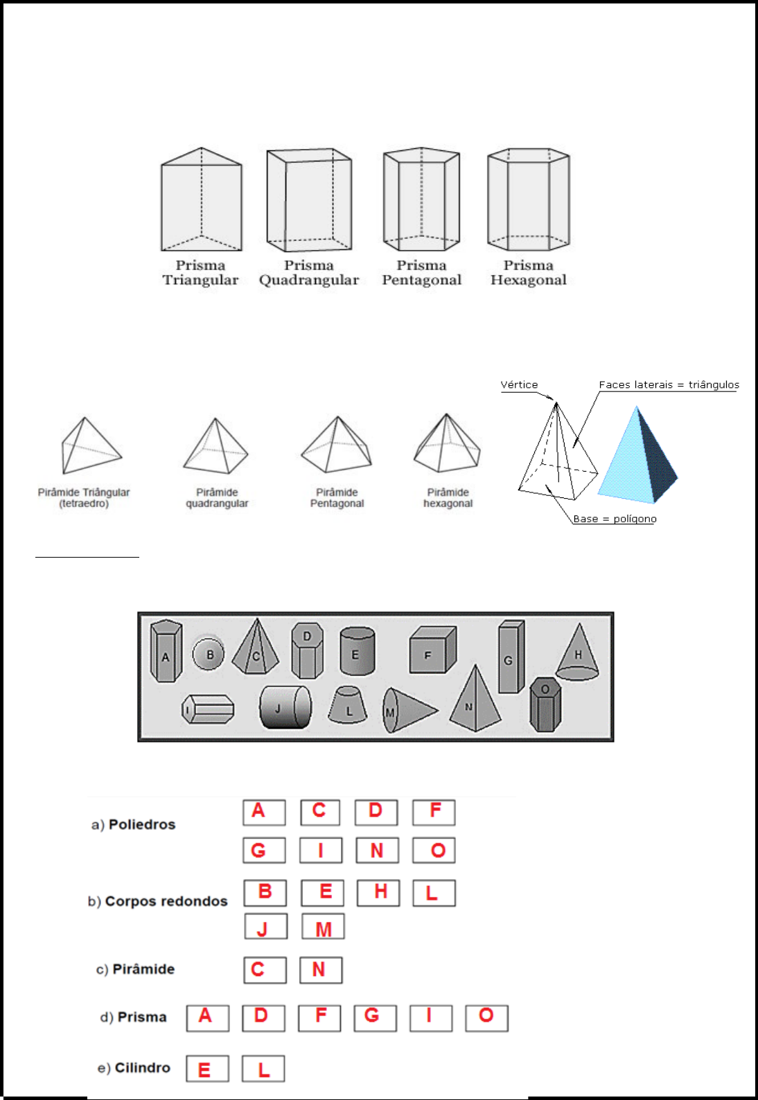 Atividade 8 3o Ano Matematica Tema Solidos Geometricos Pdf Geometria