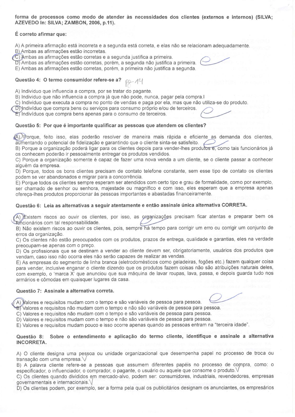 PROVA CORRIGIDA - ADMINISTRAÇAO DO RELACIONAMENTO COM O CLIENTE - UNIP ... PROVA CORRIGIDA - ADMINISTRAÇAO DO RELACIONAMENTO COM O CLIENTE - UNIP ...