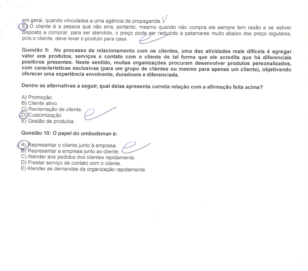 PROVA CORRIGIDA - ADMINISTRAÇAO DO RELACIONAMENTO COM O CLIENTE - UNIP ... PROVA CORRIGIDA - ADMINISTRAÇAO DO RELACIONAMENTO COM O CLIENTE - UNIP ...