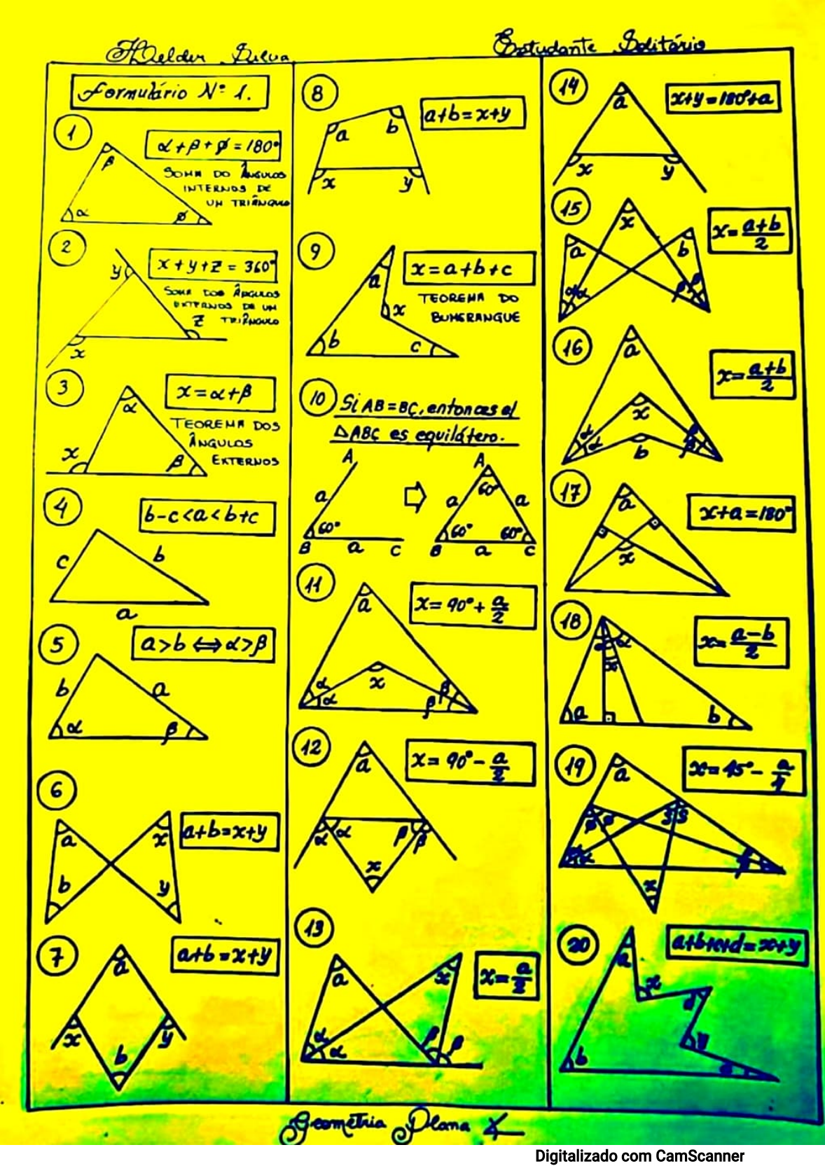 Todas as fórmulas de Geometria - Matemática
