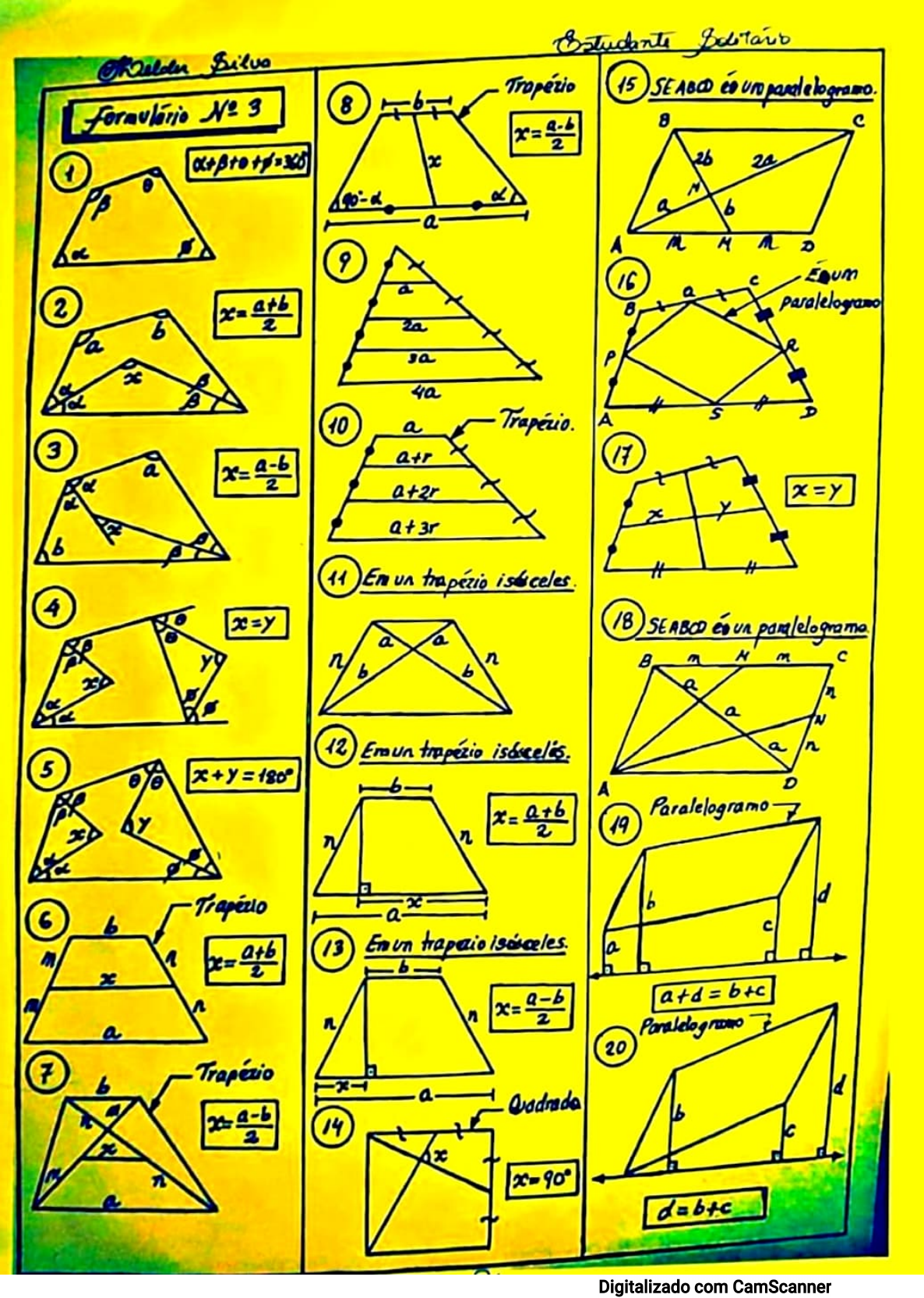Todas as fórmulas de Geometria - Matemática