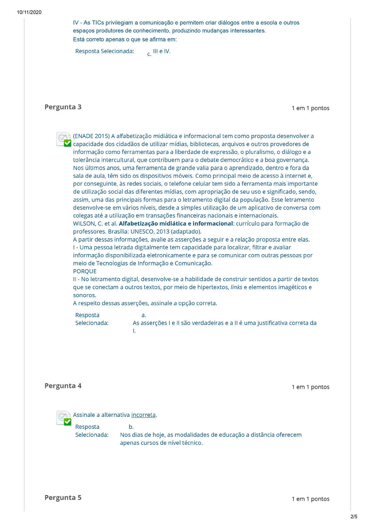 AVALIAÇÃO INTRODUÇÃO AO EAD UNIP 2020 - Introdução ao Ead AVALIAÇÃO INTRODUÇÃO AO EAD UNIP 2020 - Introdução ao Ead