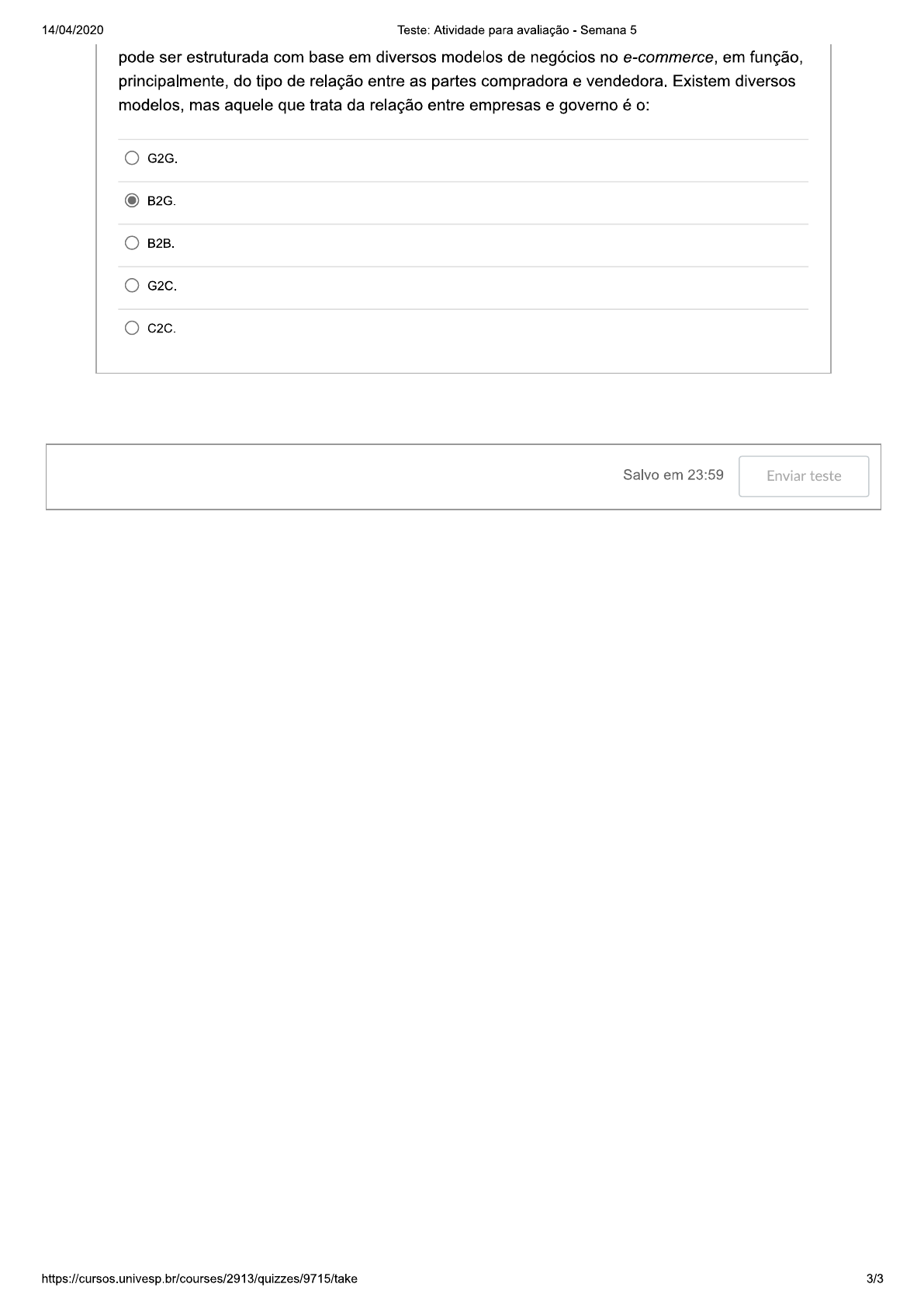 Univesp Atividade Para Avaliação Semana 5 Sistemas De Informação