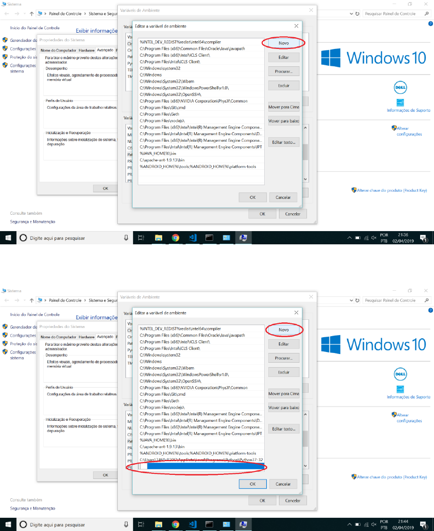 Configurando Variáveis de Ambiente no Windows 10 - Redes de Computadores Configurando Variáveis de Ambiente no Windows 10 - Redes de Computadores