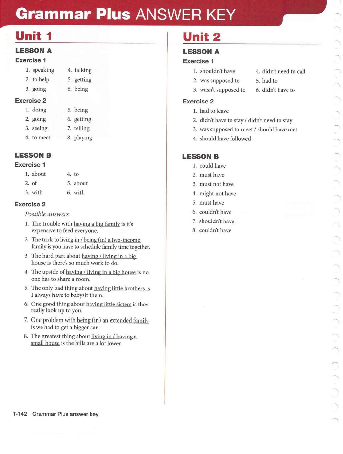 Passages -Level 1 - Grammar Plus and Vocabulary Plus Answer Key - Inglês
