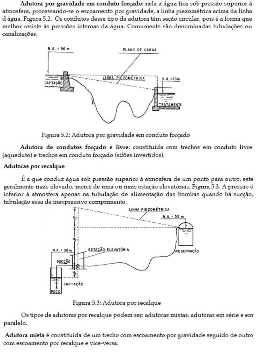 ADUÇÃO, RECALQUE E RESERVAÇÃO DE ÁGUA - Est Amb e Saneamento Urbano