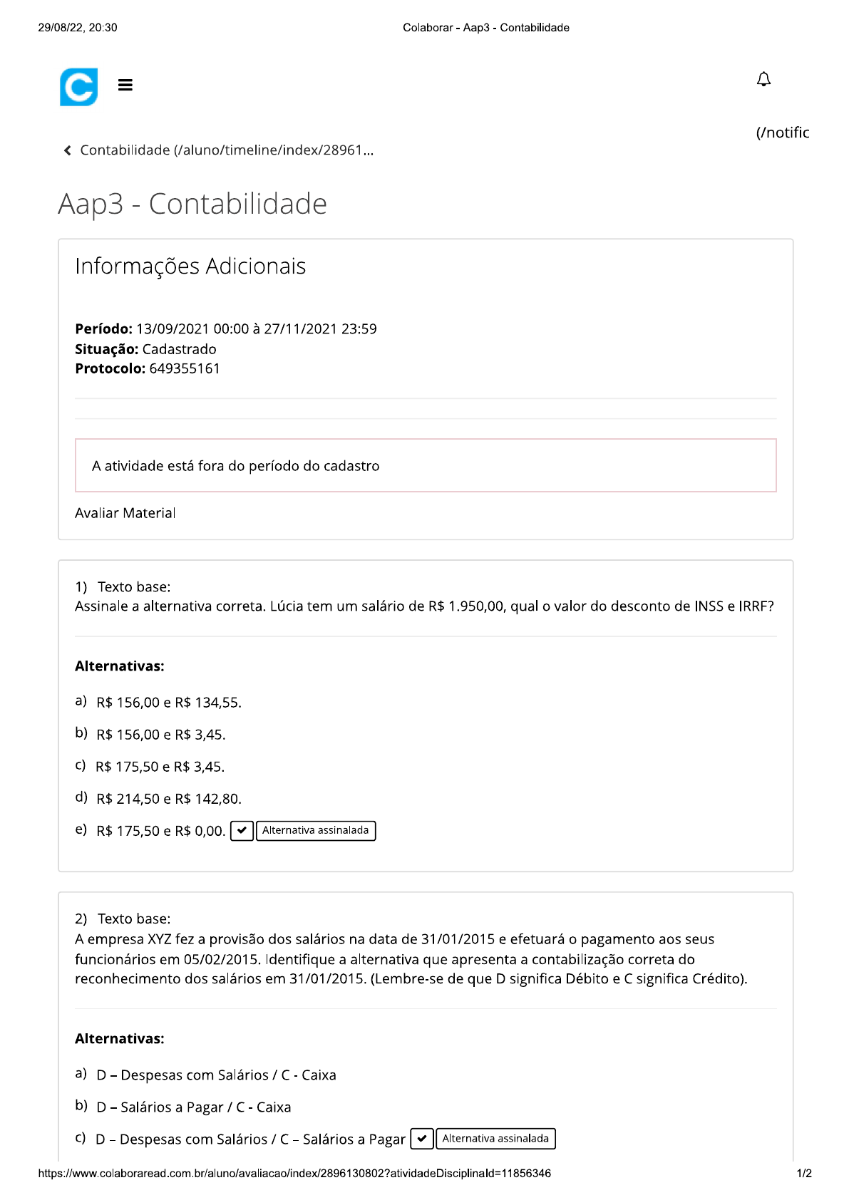 Aap3 - Contabilidade - Contabilidade / Ciências Contábeis