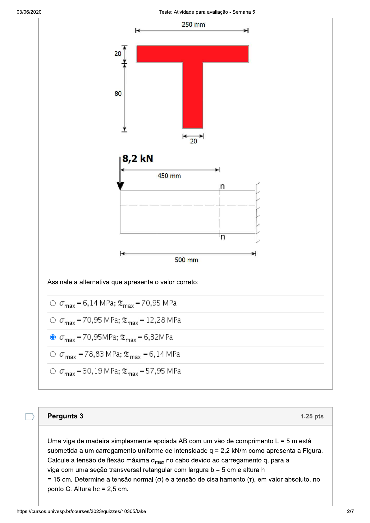 Atividade Para Avaliação Semana 5 Resistência Dos Materiais Univesp