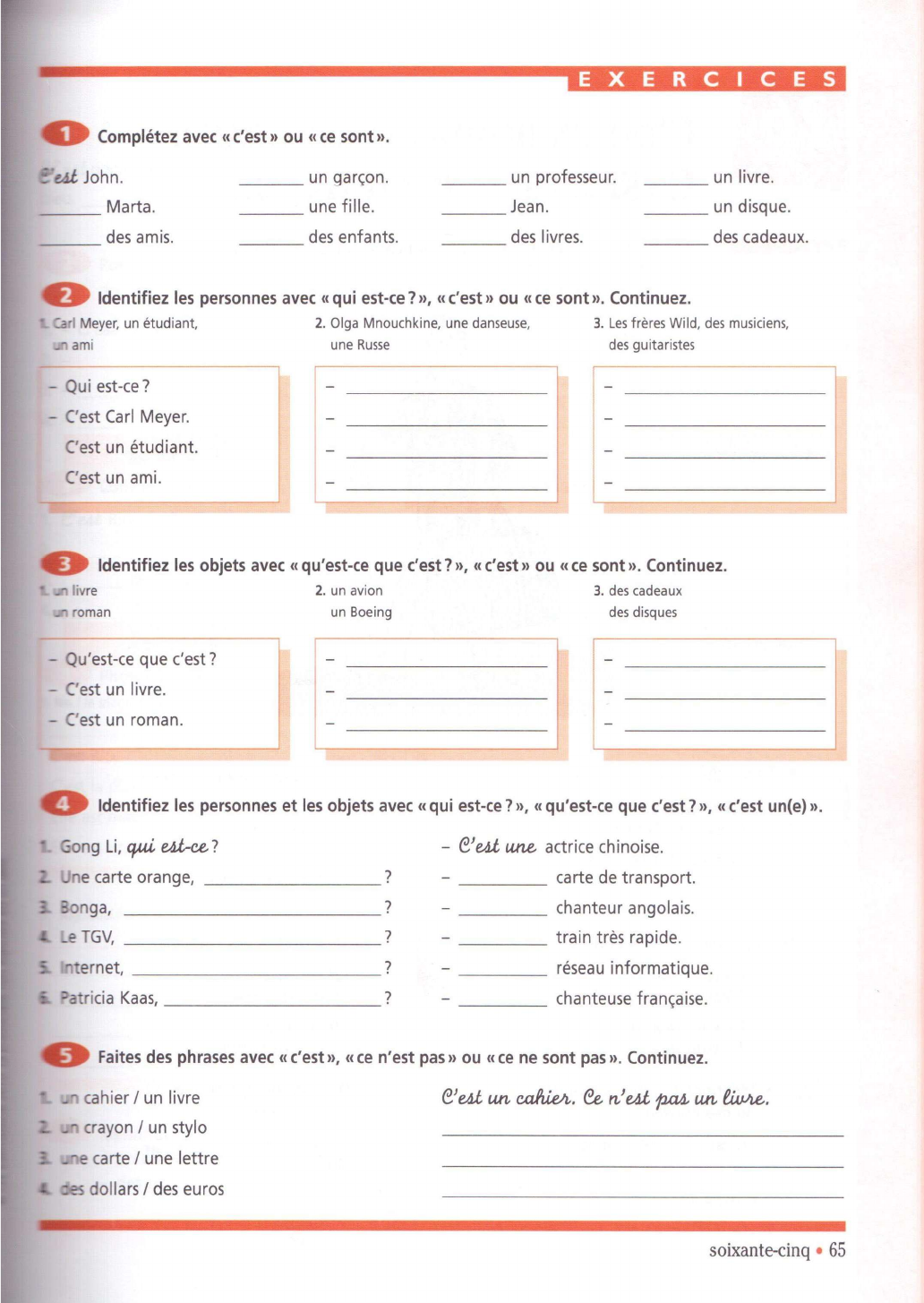 exercício de francês 66 - Francês I