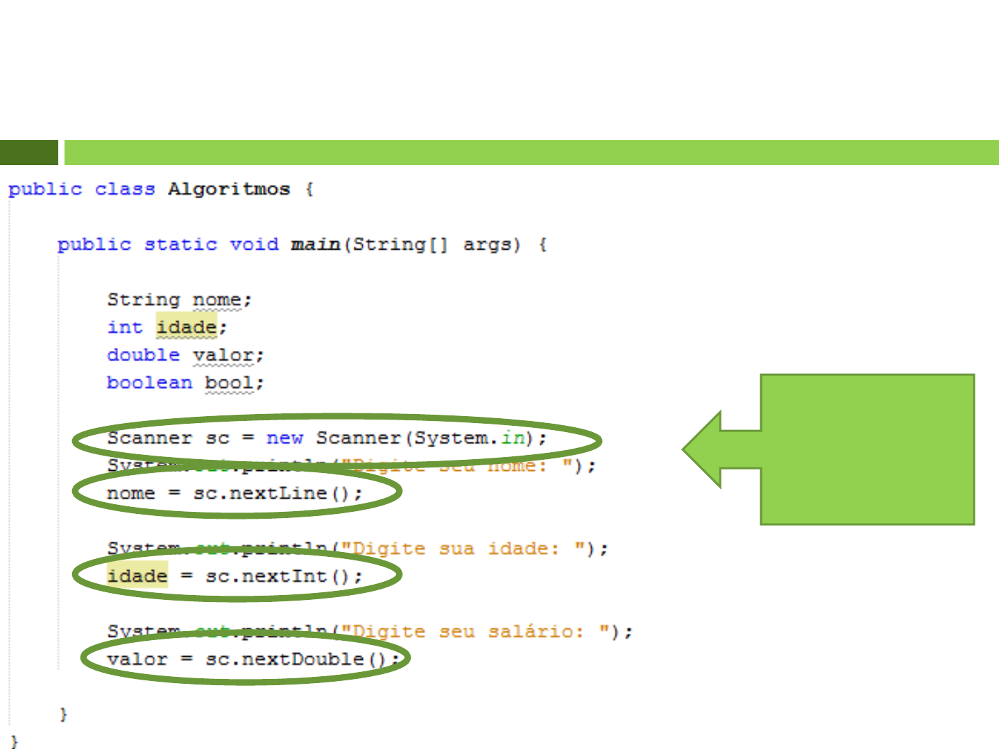 Aula 09-1 - Comandos na linguagens - JAVA - Algoritmos