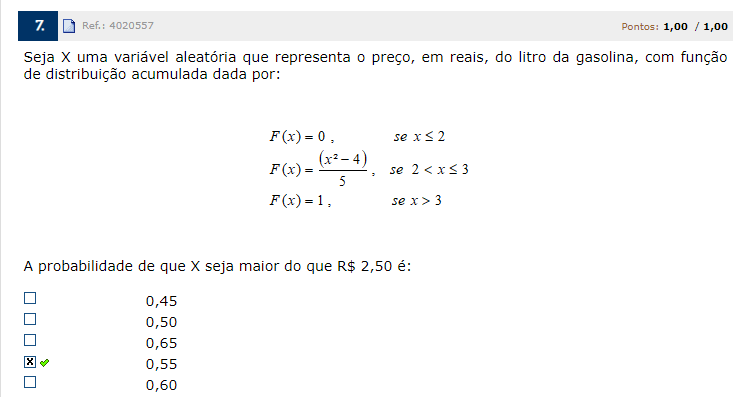 Seja X uma variável aleatória que representa o preço, em reais, do ... Seja X uma variável aleatória que representa o preço, em reais, do ...