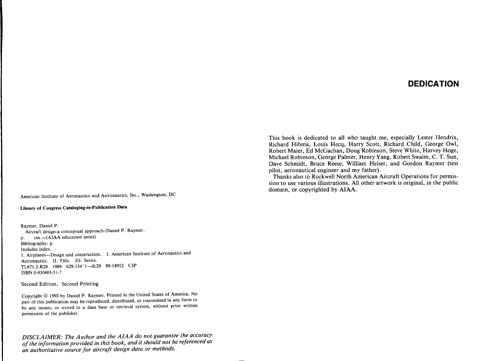 Raymer - Aircraft design - A conceptual approach - Aeronáutica