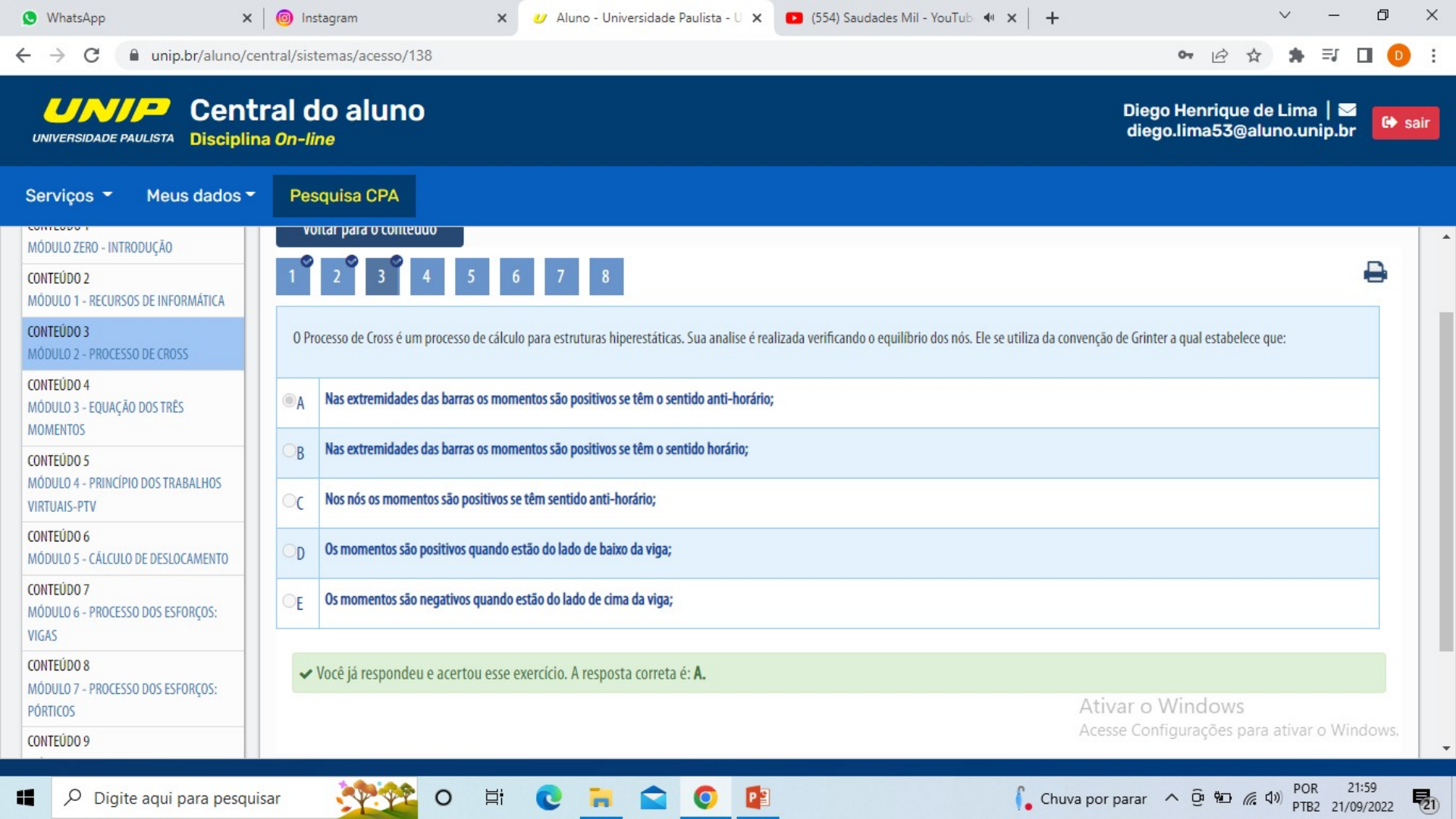 UNIP DP TEORIA DAS ESTRUTURAS - Estudos Disciplinares I