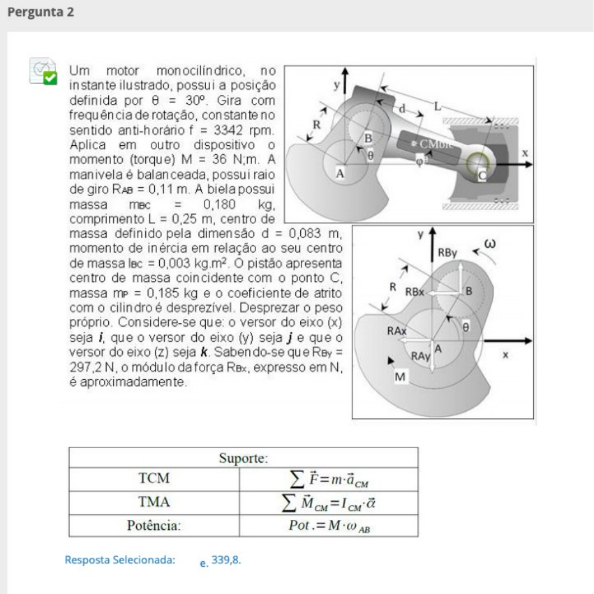 ENG MECÂNICA UNIP (9º SEM) - QUESTIONÁRIO 1 - DINÂMICA DOS SISTEMAS/AVA (D92C) - Dinamica dos ...