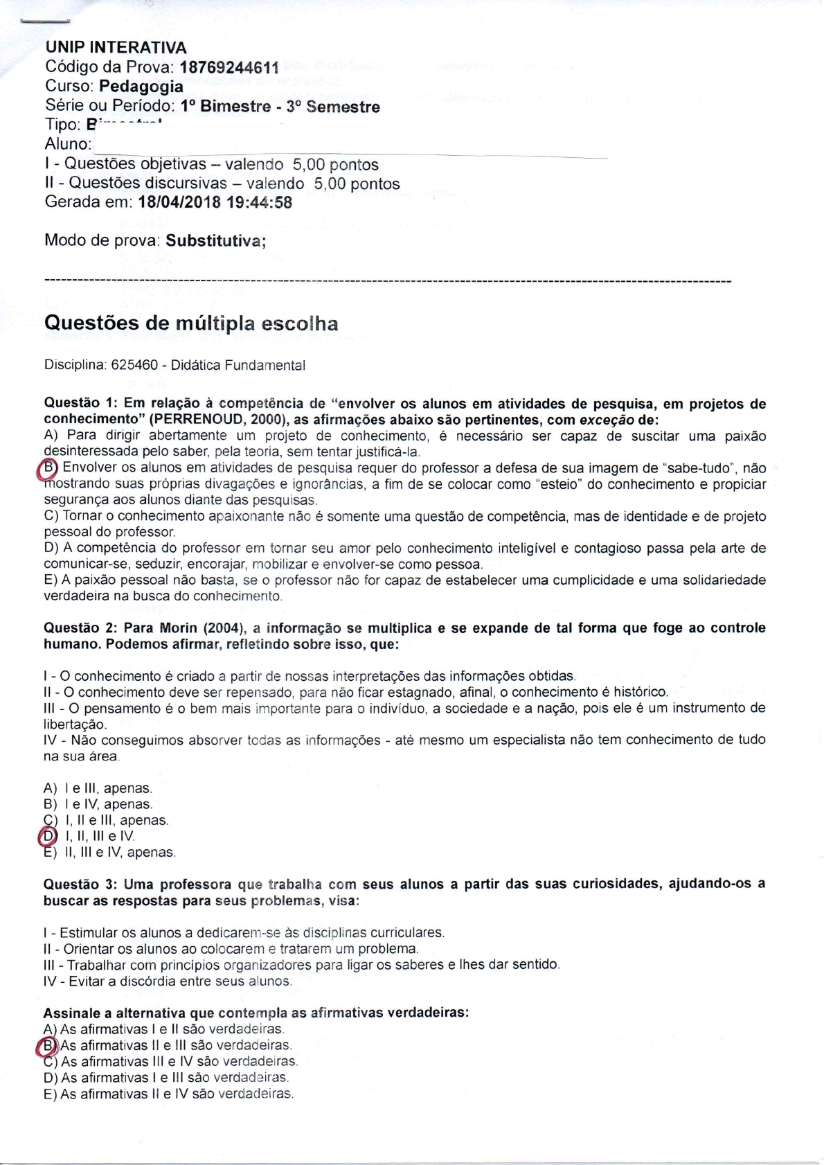 Gabarito Da Prova Unip - FDPLEARN