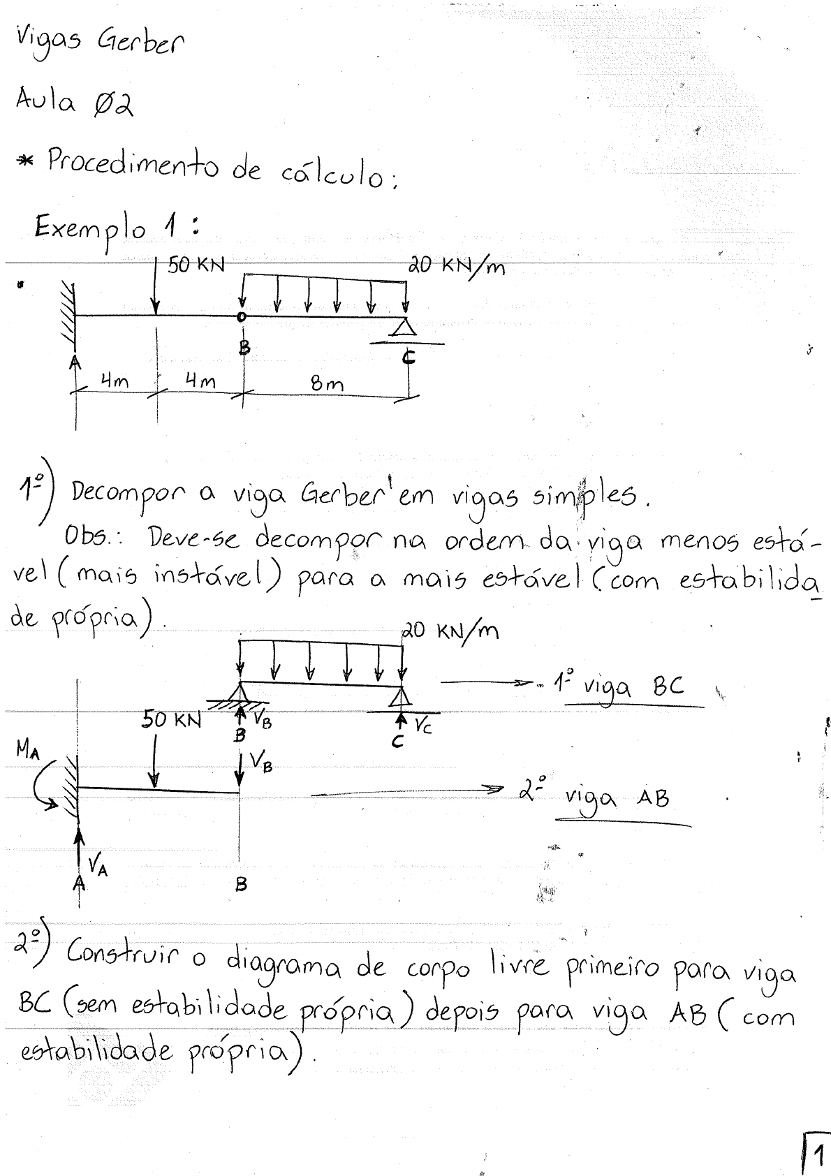 Aula 14 Vigas Gerber 02 - Estática