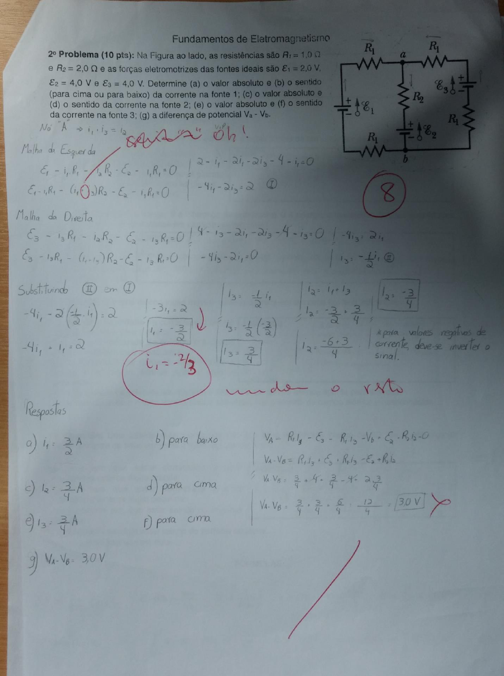 Prova 2 Eletromag UFMG - Fundamentos de Eletromagnetismo
