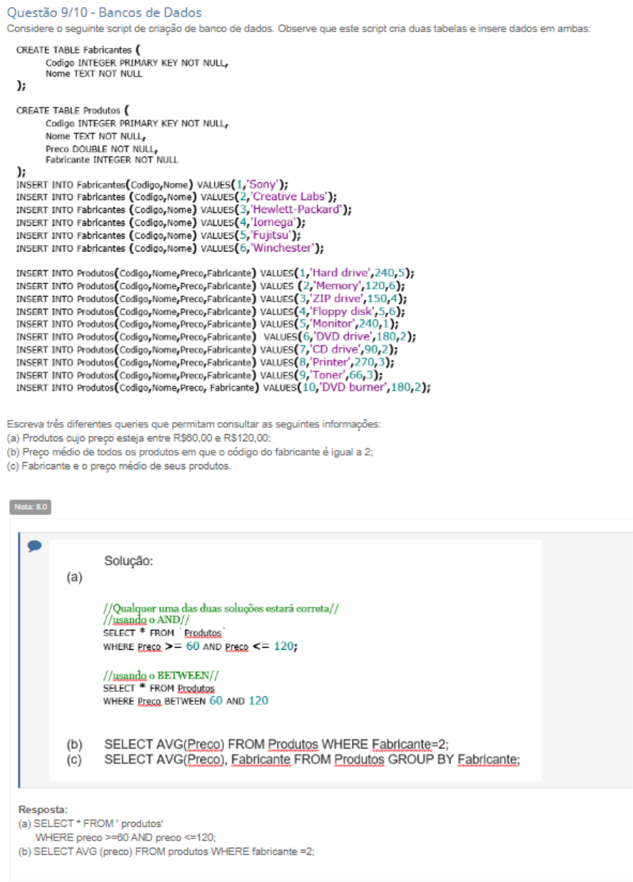 ATIVIDADE PRATICA - Banco de Dados - Banco de Dados I