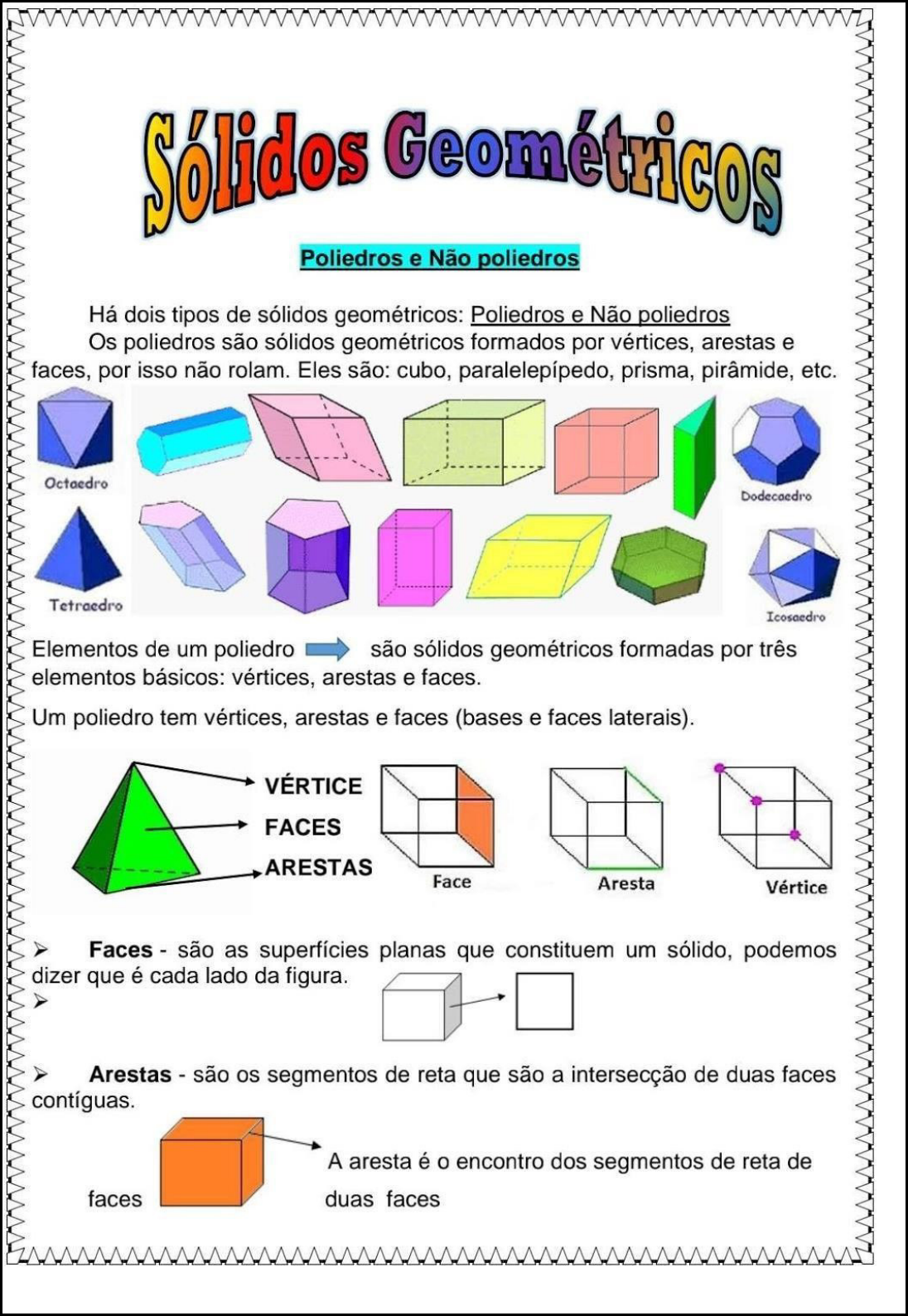 Nomes De Solidos Geometricos - MAGEDU