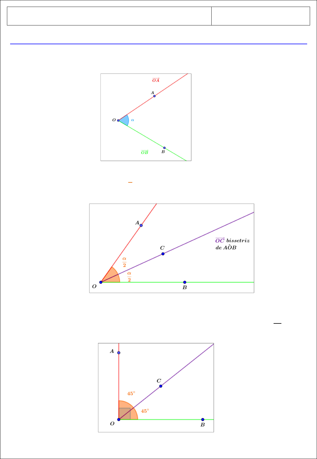 Exemplo De Bissetriz Perpendicular Bissetriz De Um ângulo | PPT