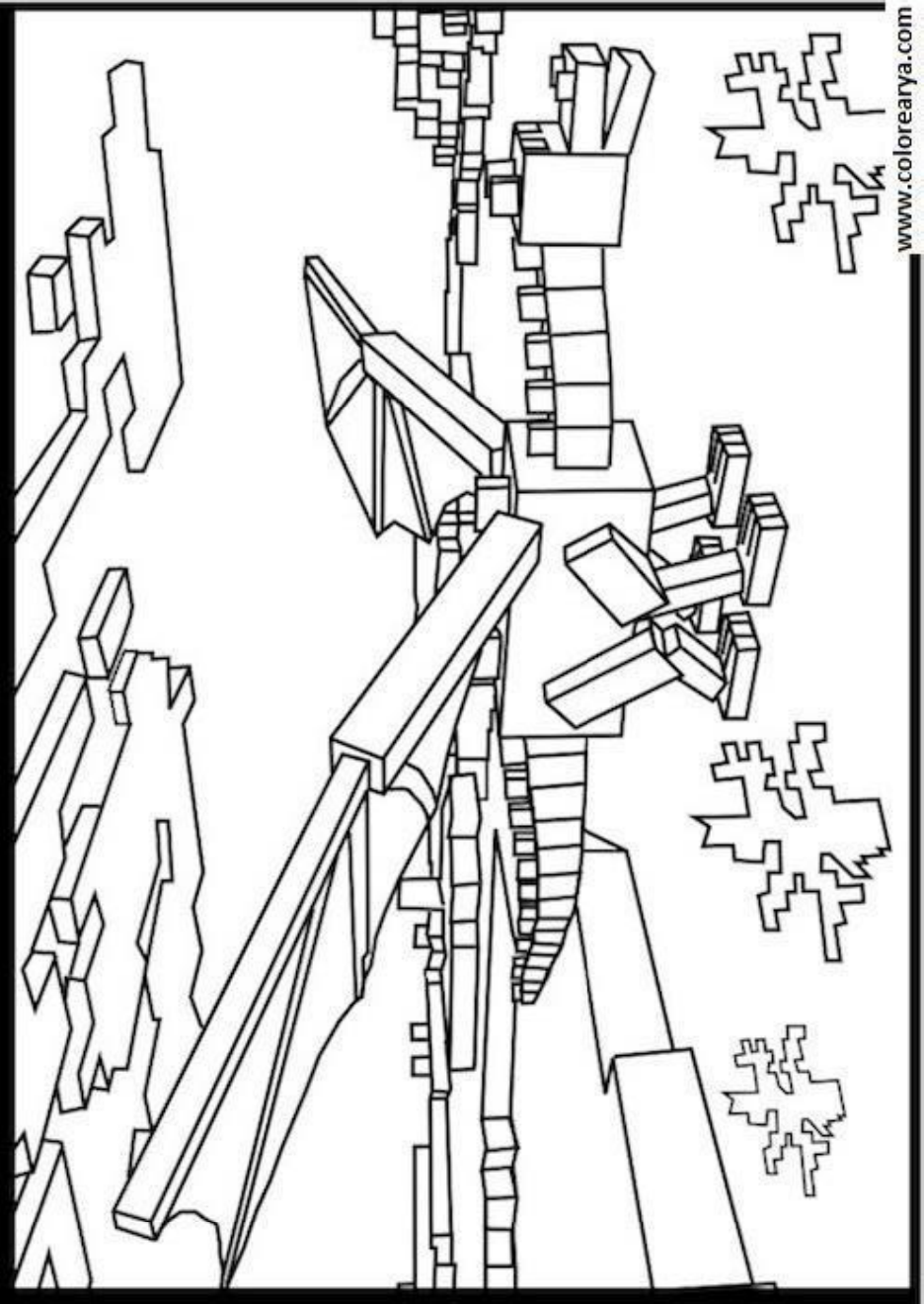 Minecraft para colorir e imprimir-29 - Alfabetização e Letramento